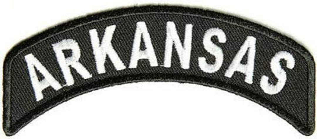 ARKANSAS STATE Rocker Biker Motorcycle Embroidered Patch Craft Supply ...