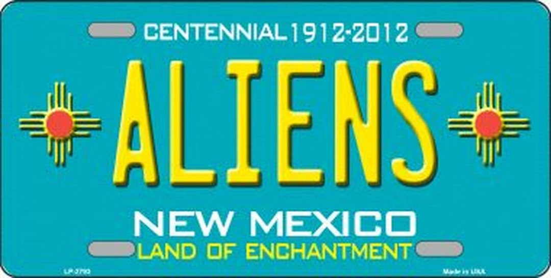 ALIENS New Mexico State Background Metal License Plate Sign Novelty ...