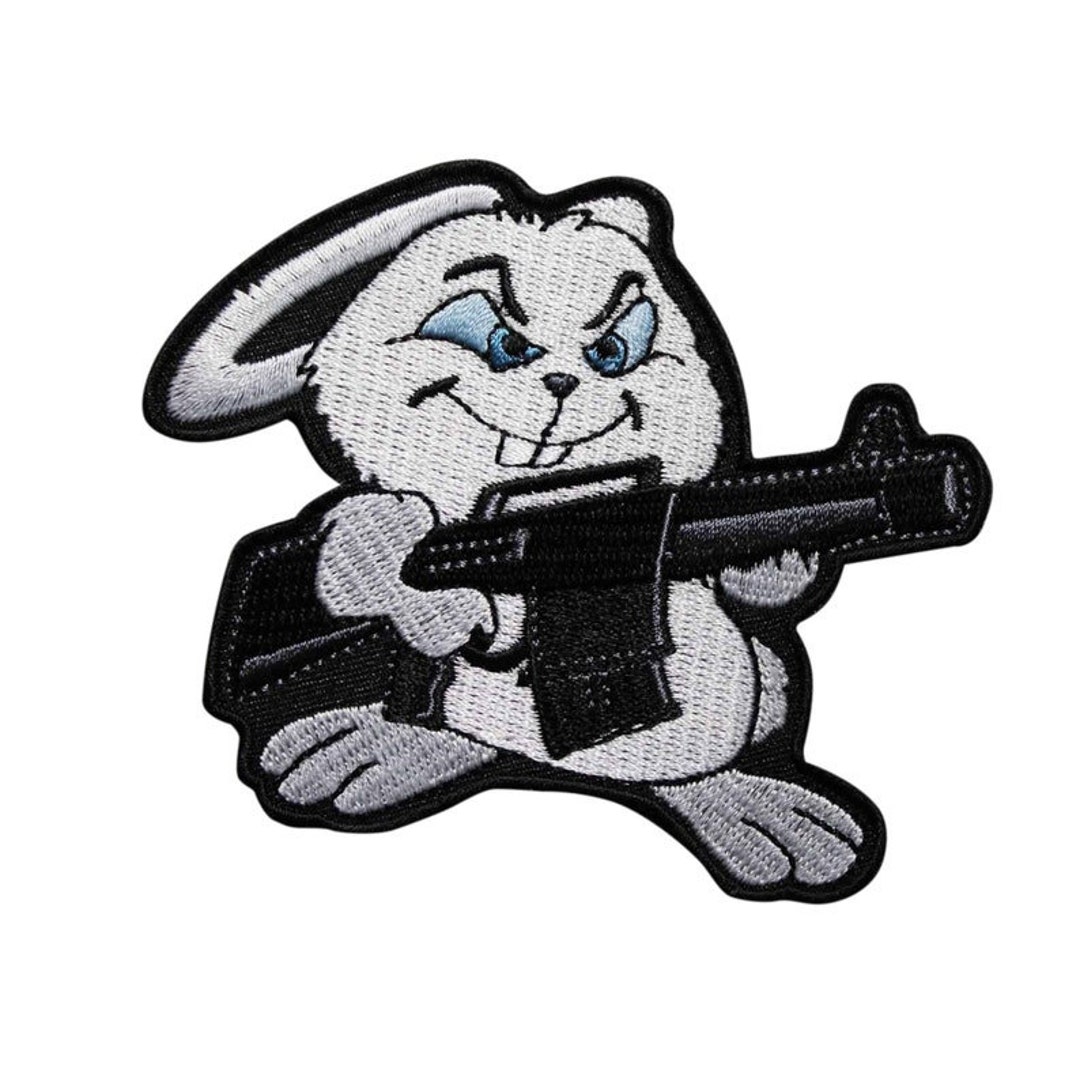 Machine Gun Bunny Rabbit Patch Funny Biker Motorcycle Patch - Etsy