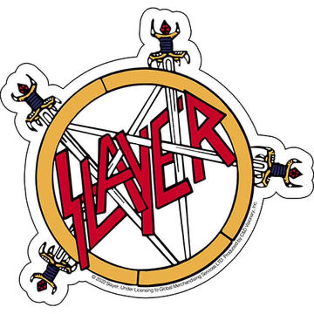 SLAYER Pentagram Sticker Decal 5x5.25 Inch Kerry King American Thrash ...