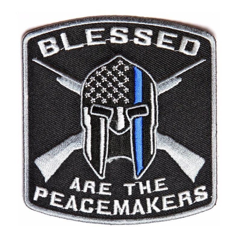 BLESSED ARE PEACEMAKERS Spartan Thin Blue Line Police Sheriff - Etsy