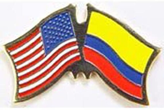 USA COLOMBIA National Flags Crossed Lapel Pin Enamel Pin for | Etsy
