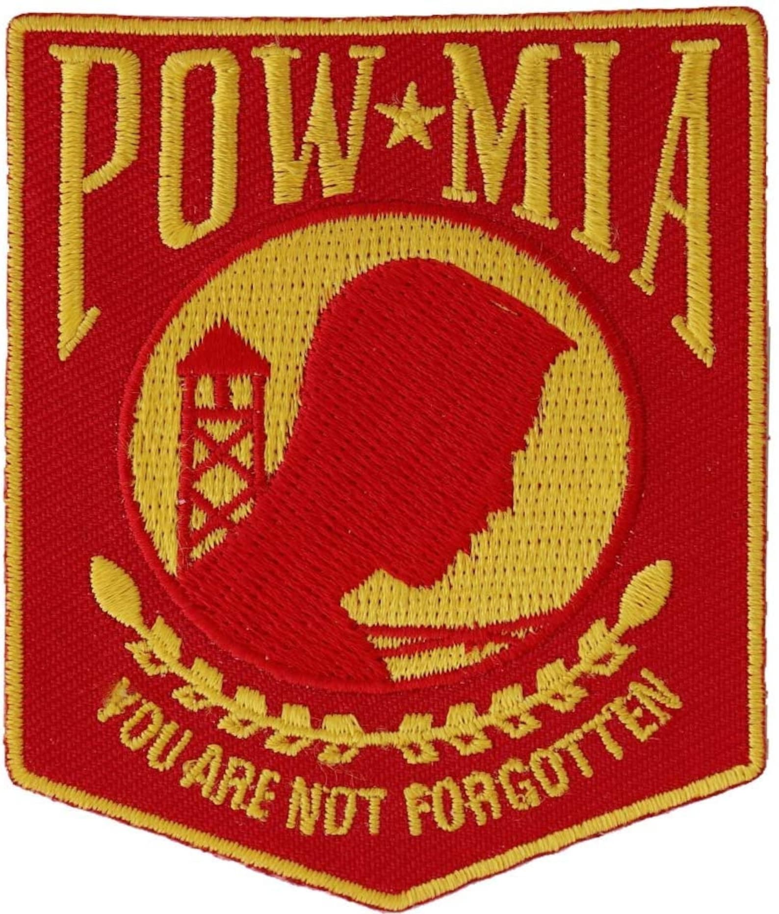 POW MIA Red and Yellow Crest Patch Embroidered Patch - Etsy