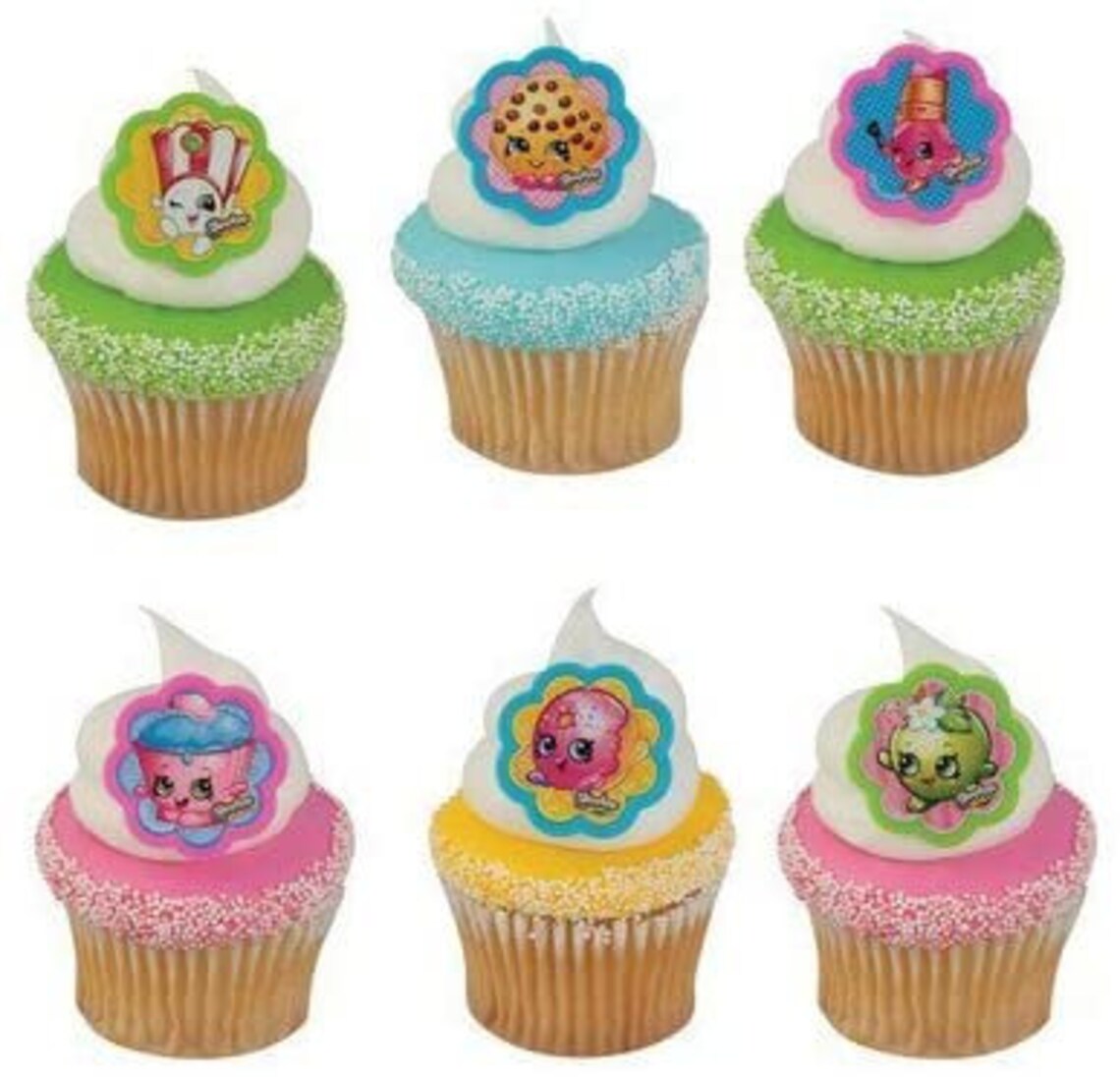 12 SHOPKINS Cupcake Rings I Love Shopkins Cake Toppers for - Etsy