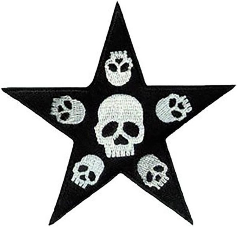 SKULL STAR Patch Skulls Skeleton Tattoo Art Embroidered - Etsy
