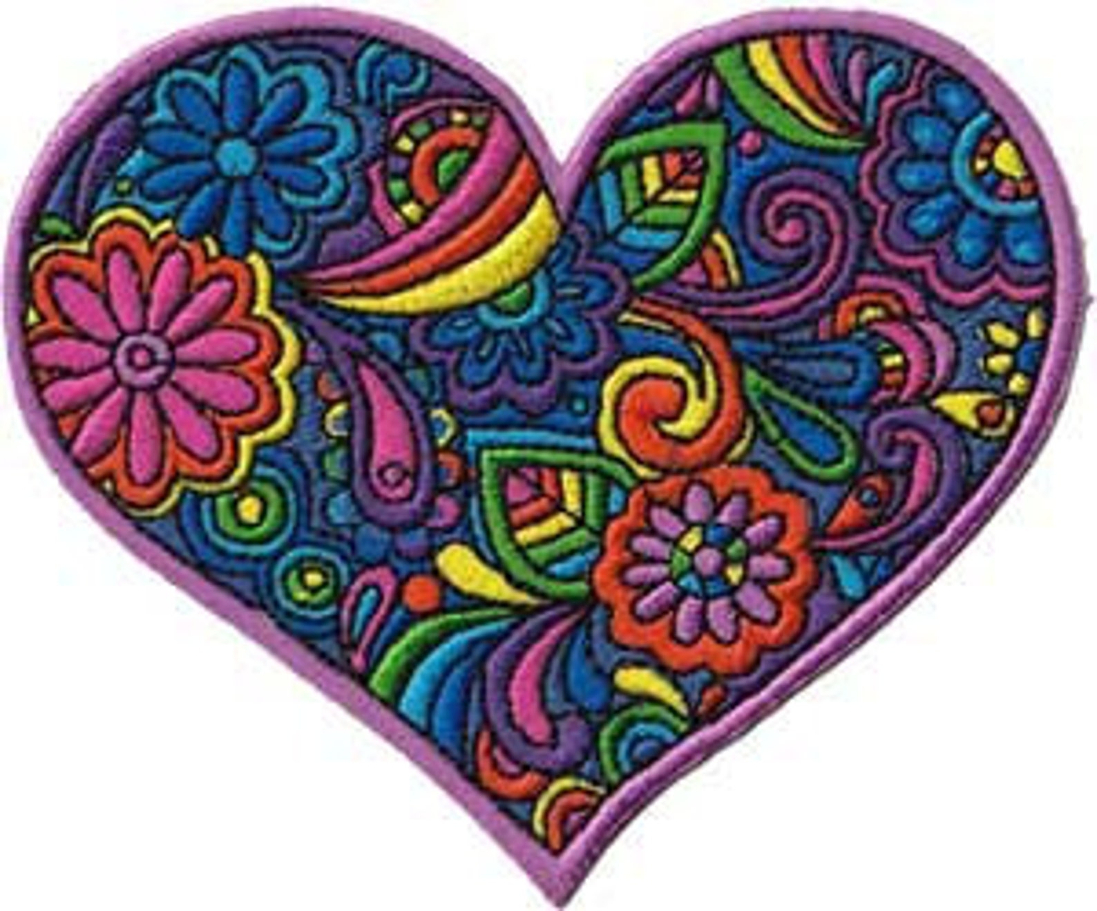 Love Paisley Heart Patch Embroidered Patch Applique Love - Etsy