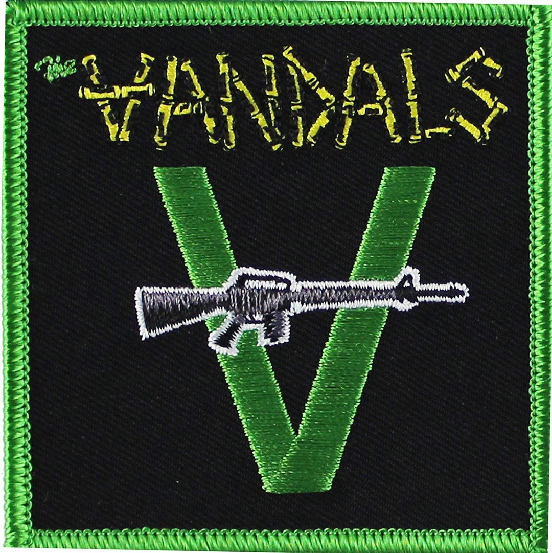 THE VANDALS Logo With Gun Patch Embroidered Rock Band Patch Applique ...