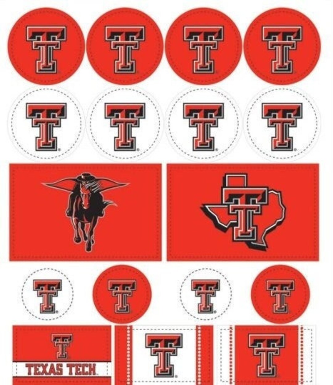 Officially Licensed TEXAS TECH UNIVERSITY Sticker Sheet Decal - Etsy
