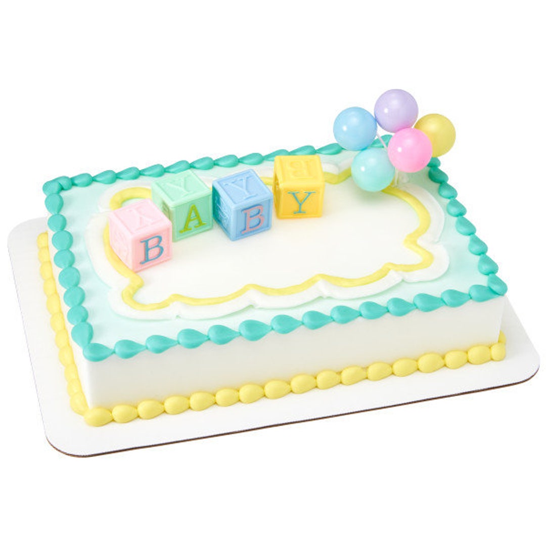 BABY BLOCKS Cake Topper Balloons Gender Reveal Baby Shower - Etsy