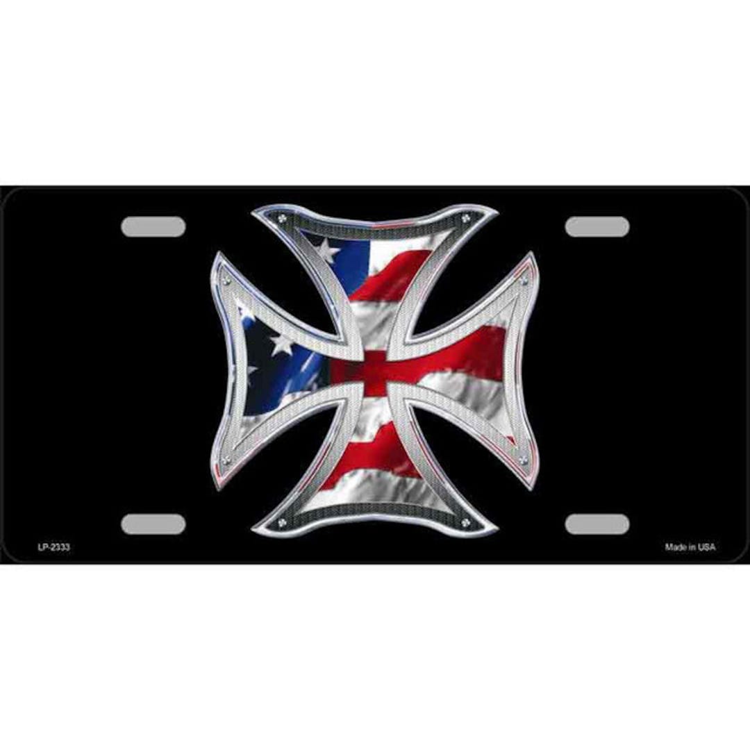 MALTESE CROSS FLAG Metal License Plate Sign Novelty Vanity Craft Supply ...