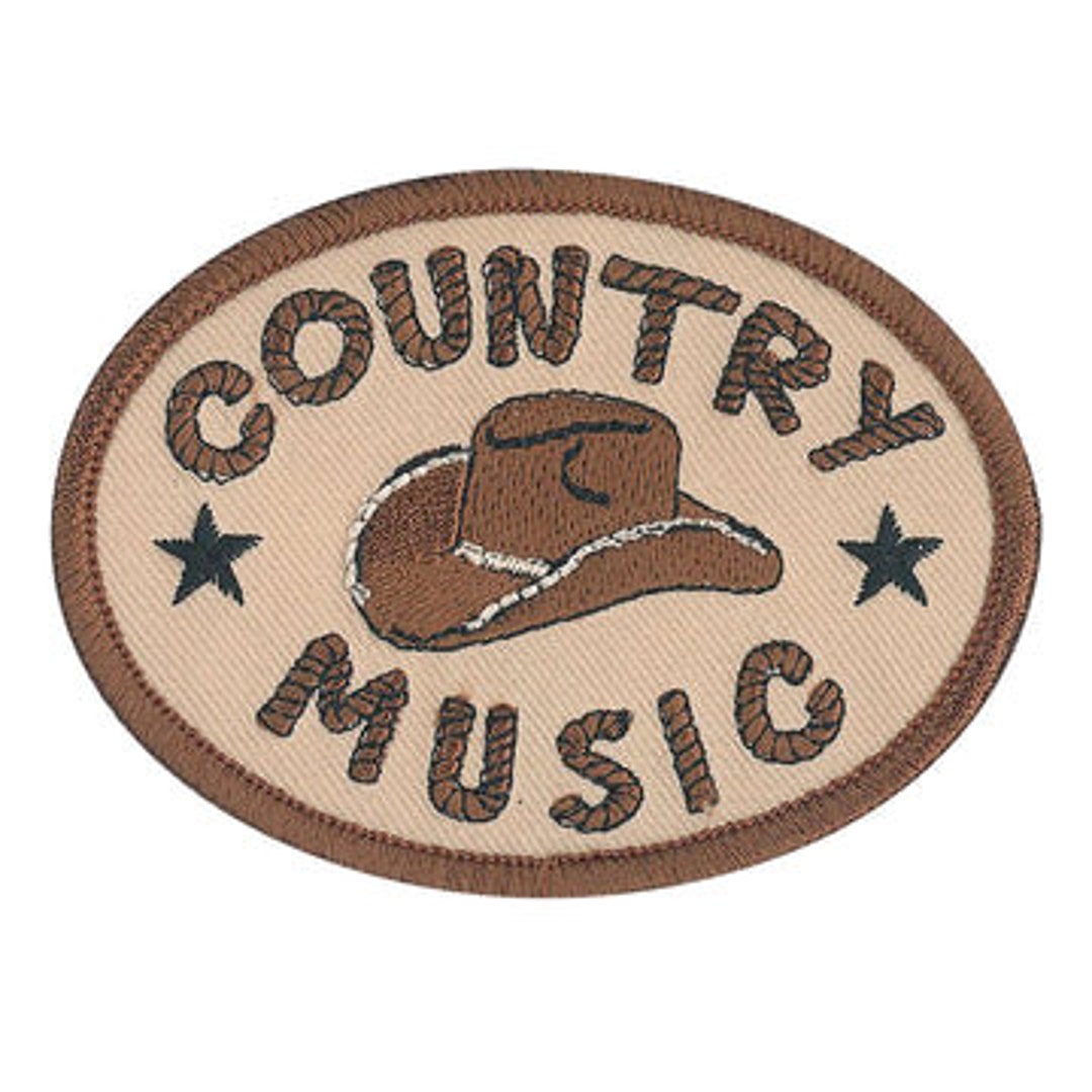 COUNTRY MUSIC Patch 3.7x2.8 Inch Country Western Music Embroidered Rock ...