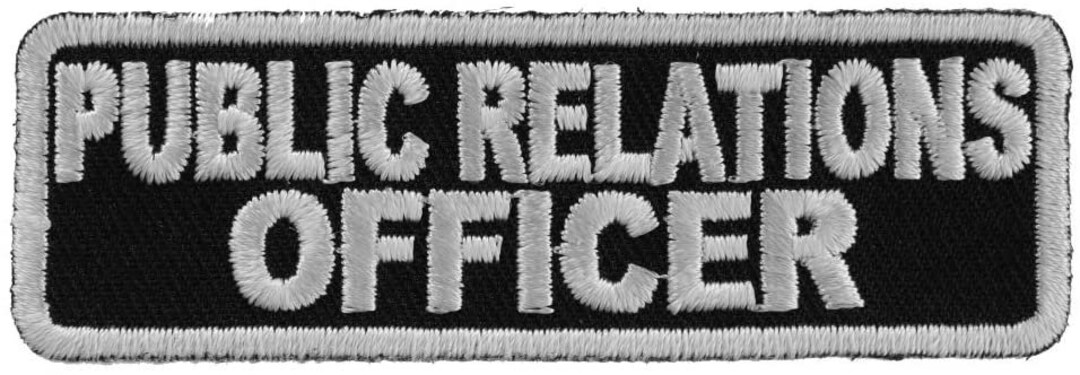 Public Relations Officer Patch 3x1 Inch Biker Embroidered Patch ...