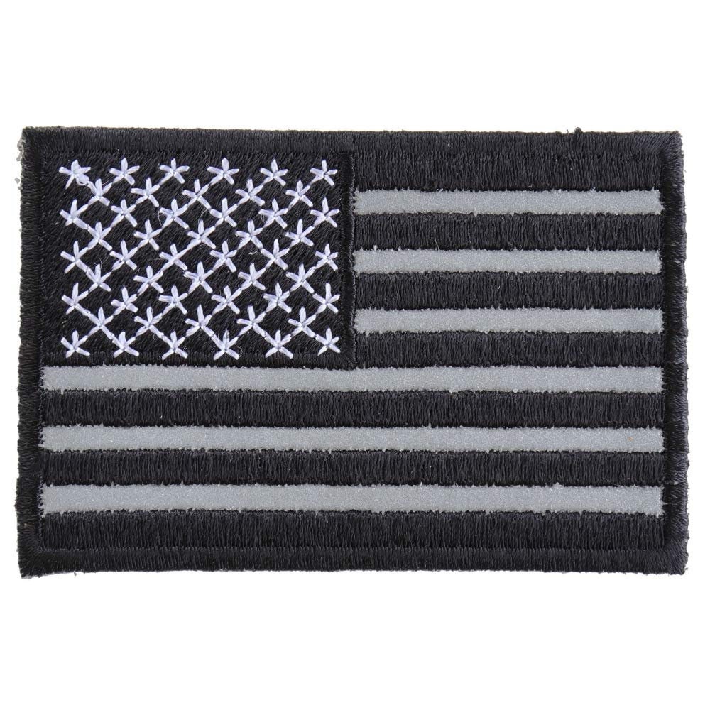 AMERICAN FLAG REFLECTIVE Us Black White Embroidered Patch - Etsy