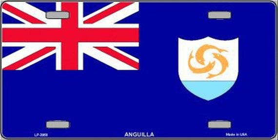 ANGUILLA Flag Metal License Plate Sign Novelty Vanity | Etsy