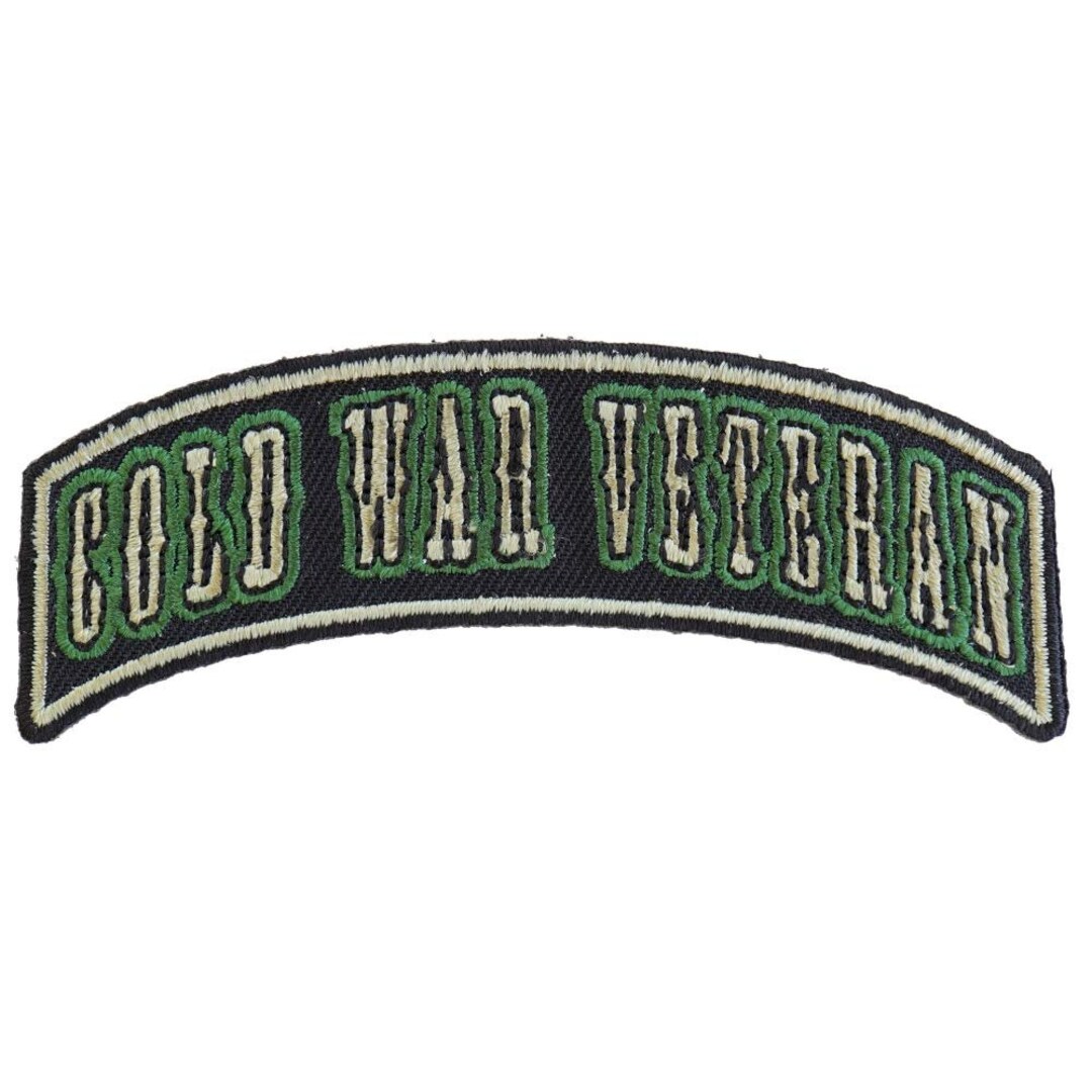 COLD WAR VETERAN Rocker Military Small Embroidered Patch Craft Supply ...