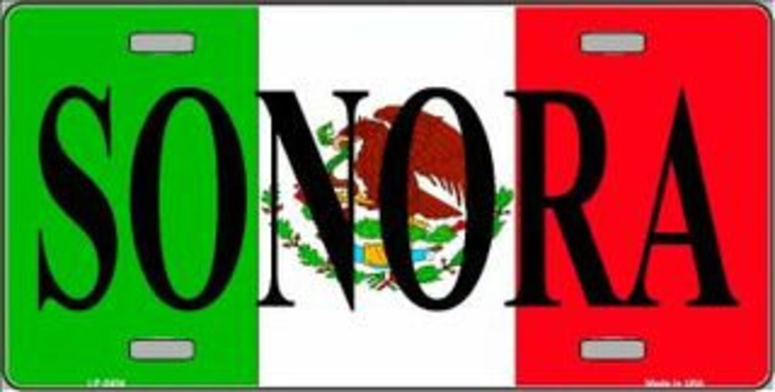SONORA Mexico Background Metal License Plate Sign Novelty Vanity Craft ...