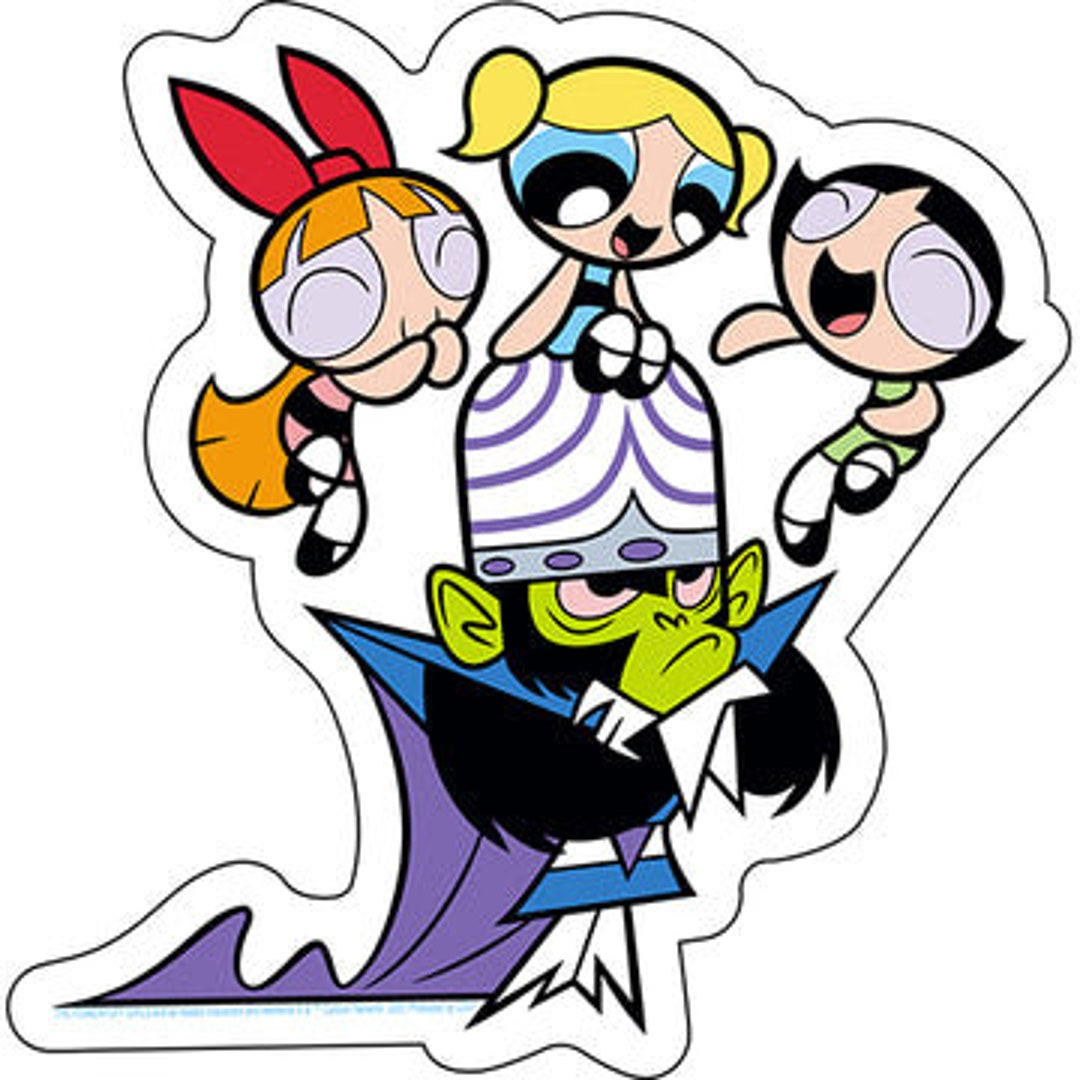 POWERPUFF GIRLS Laughing at Mojo Jojo Sticker Decal 5x5 Inch Cartoon ...