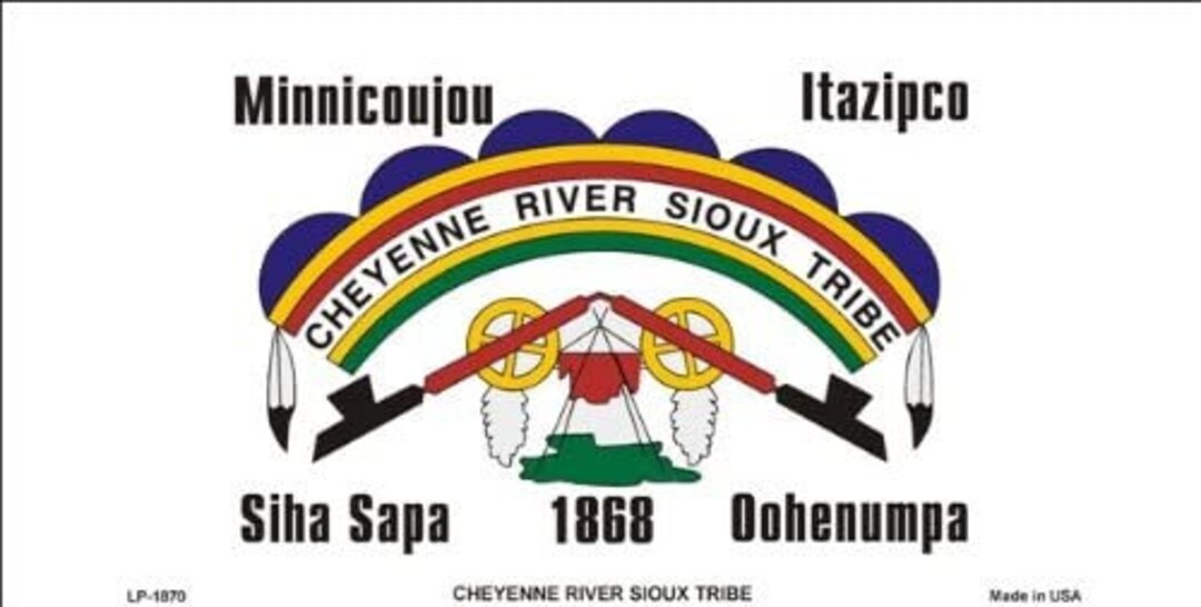Cheyenne River Sioux Flag Tribe Metal License Plate Sign Novelty Vanity ...