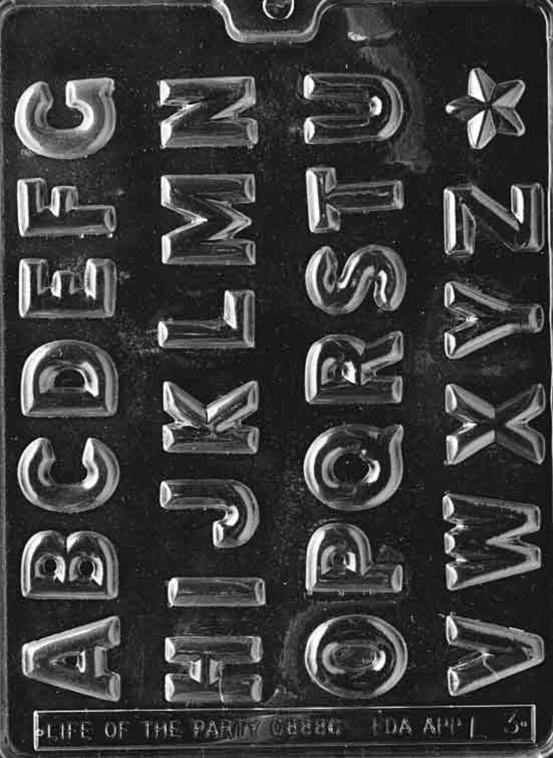ALPHABET A-Z Letters Chocolate Candy Mold Craft Supply - Etsy