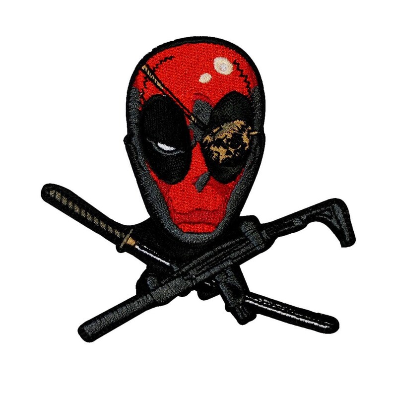 DEADPOOL Crossbones Patch Swords Embroidered Marvel Comics - Etsy