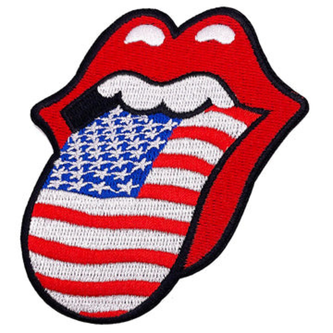 ROLLING STONES Patch 3x3.75 Inch USA Tongue American Flag the Rolling ...