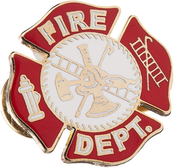 FIRE DEPT Shield Crest Firefighter Lapel Pin Enamel Pin for | Etsy