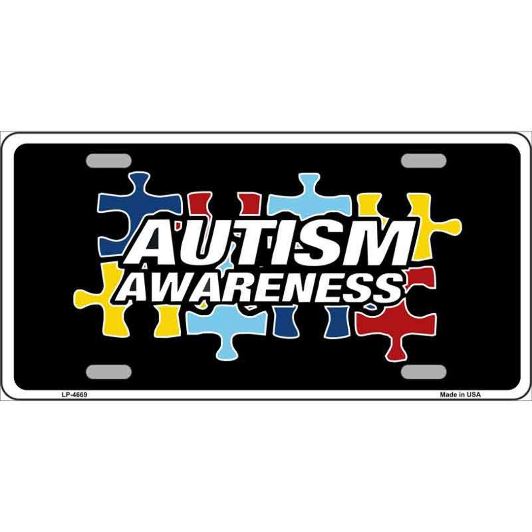 AUTISM AWARENESS Metal License Plate Sign Novelty Vanity Craft Supply ...