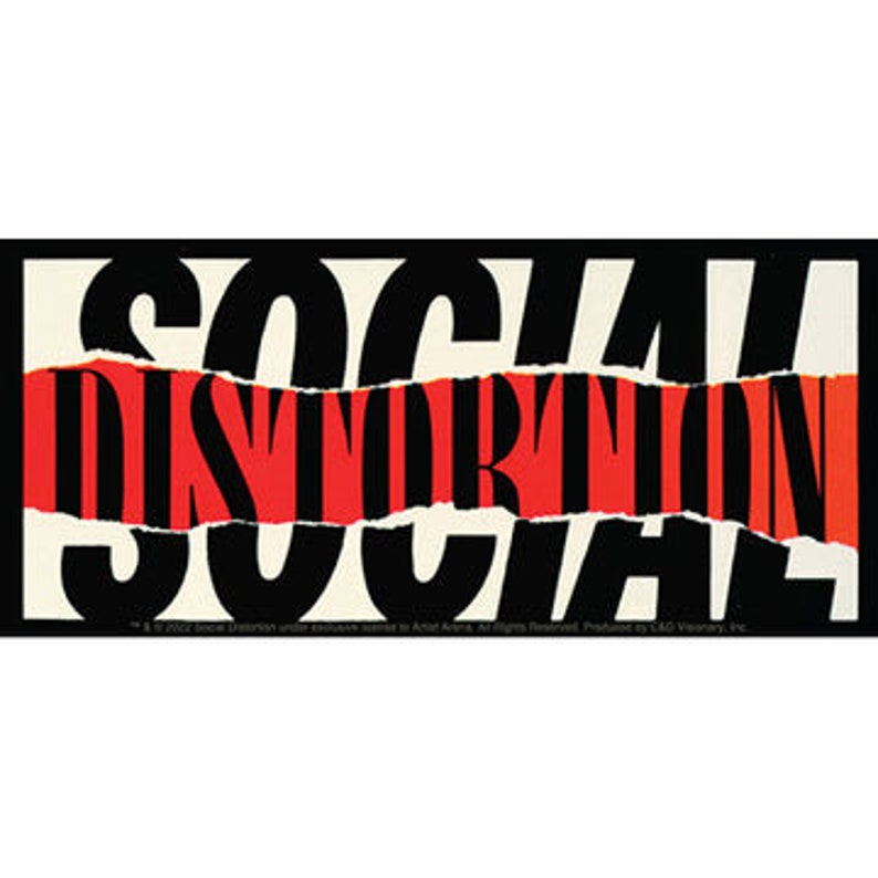SOCIAL DISTORTION Ripped Logo Sticker Decal 5x3.5 Inch Mike Ness Punk ...