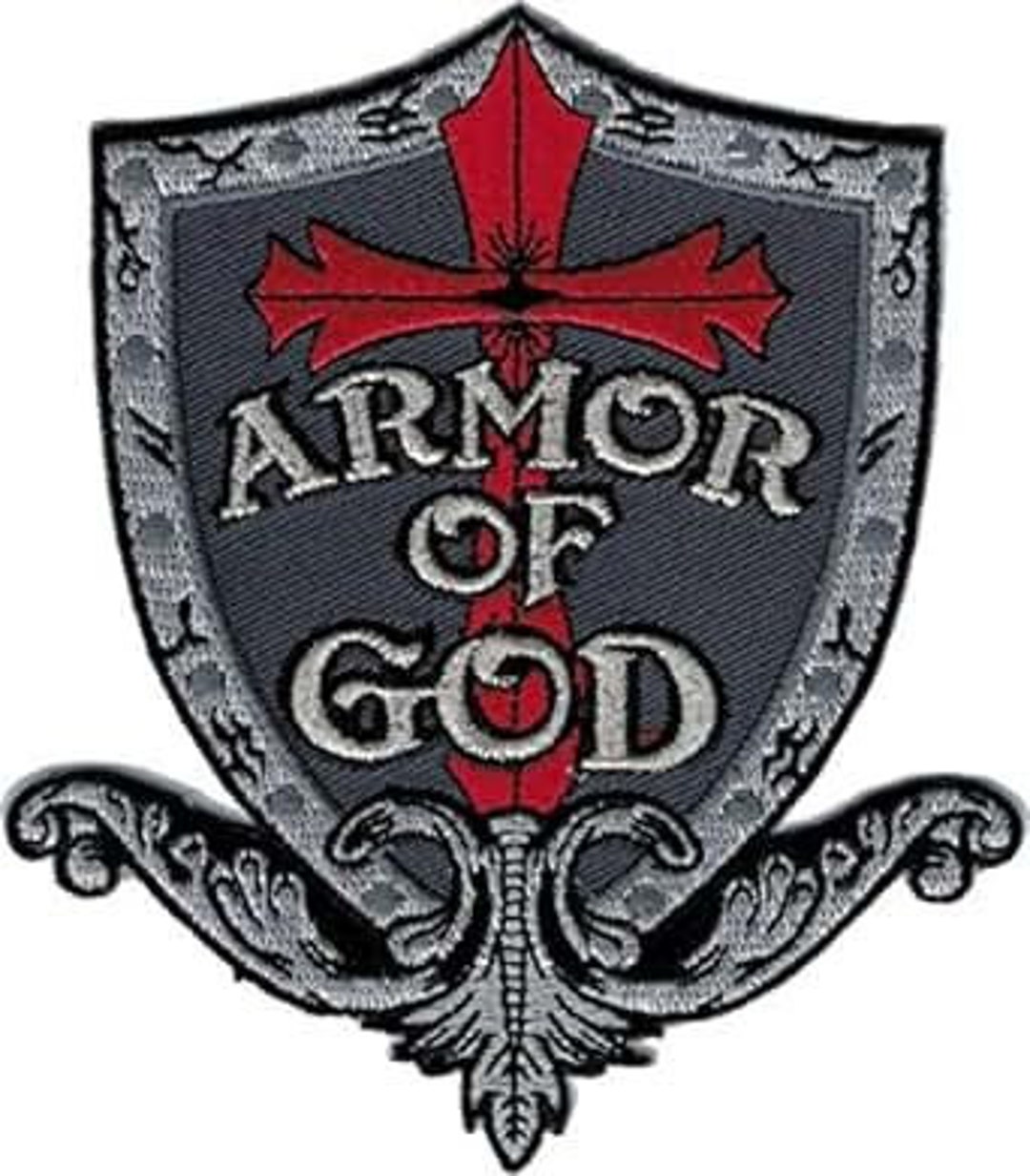 Armor of God Embroidered Patch Applique 4.5x3.25 Inch Bible Script ...