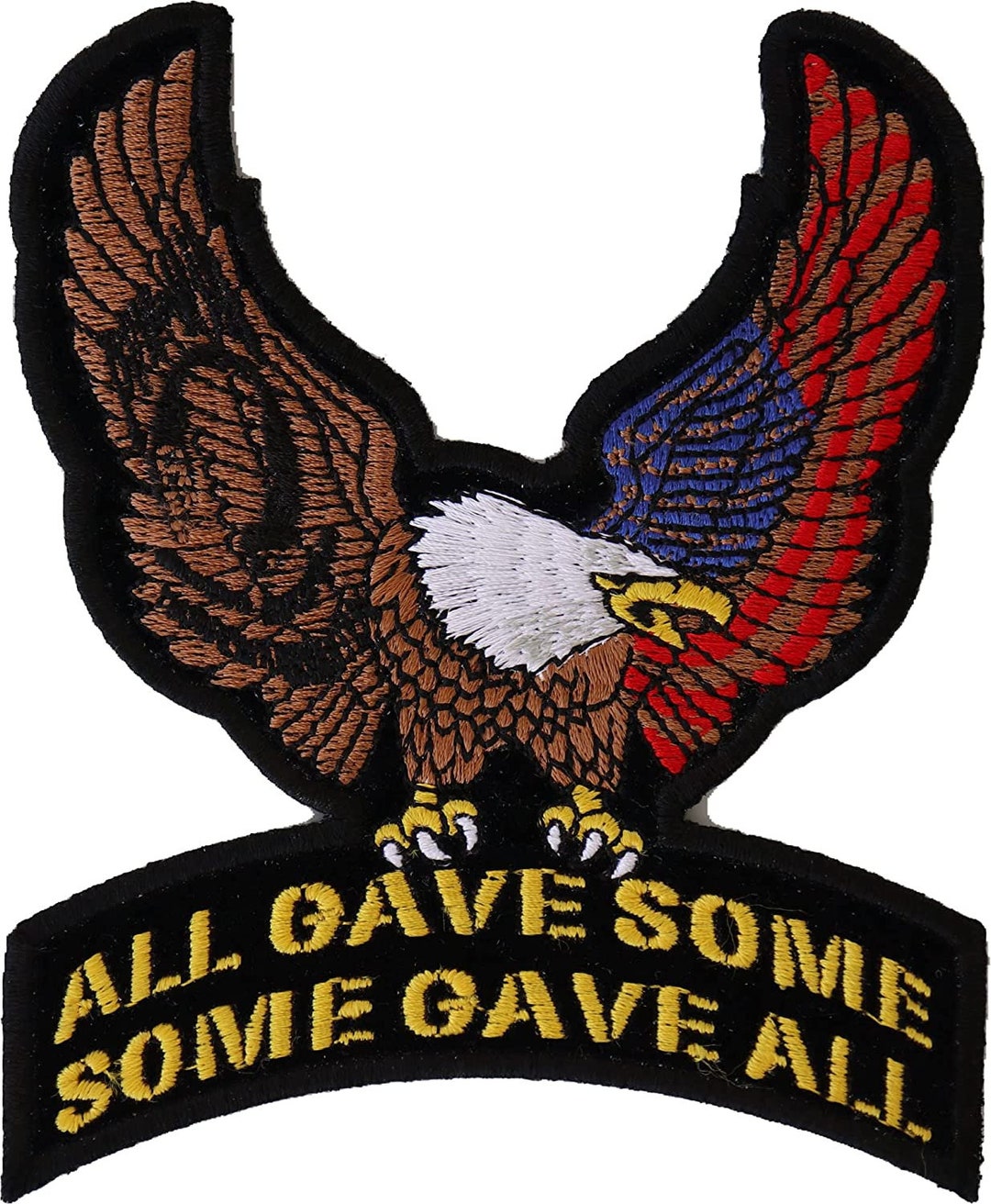 US POW MIA Upwing Eagle Rocker Small Patch 4x5 Inch Military Vet ...