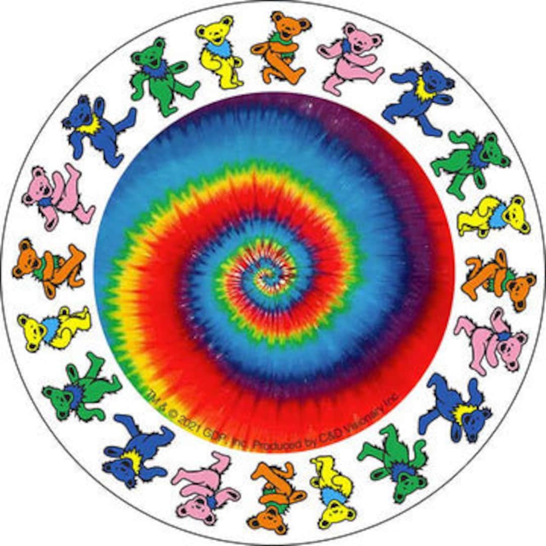 GRATEFUL DEAD Spiral Dancing Bears Sticker Decal 3.5 Inch Jerry Garcia ...