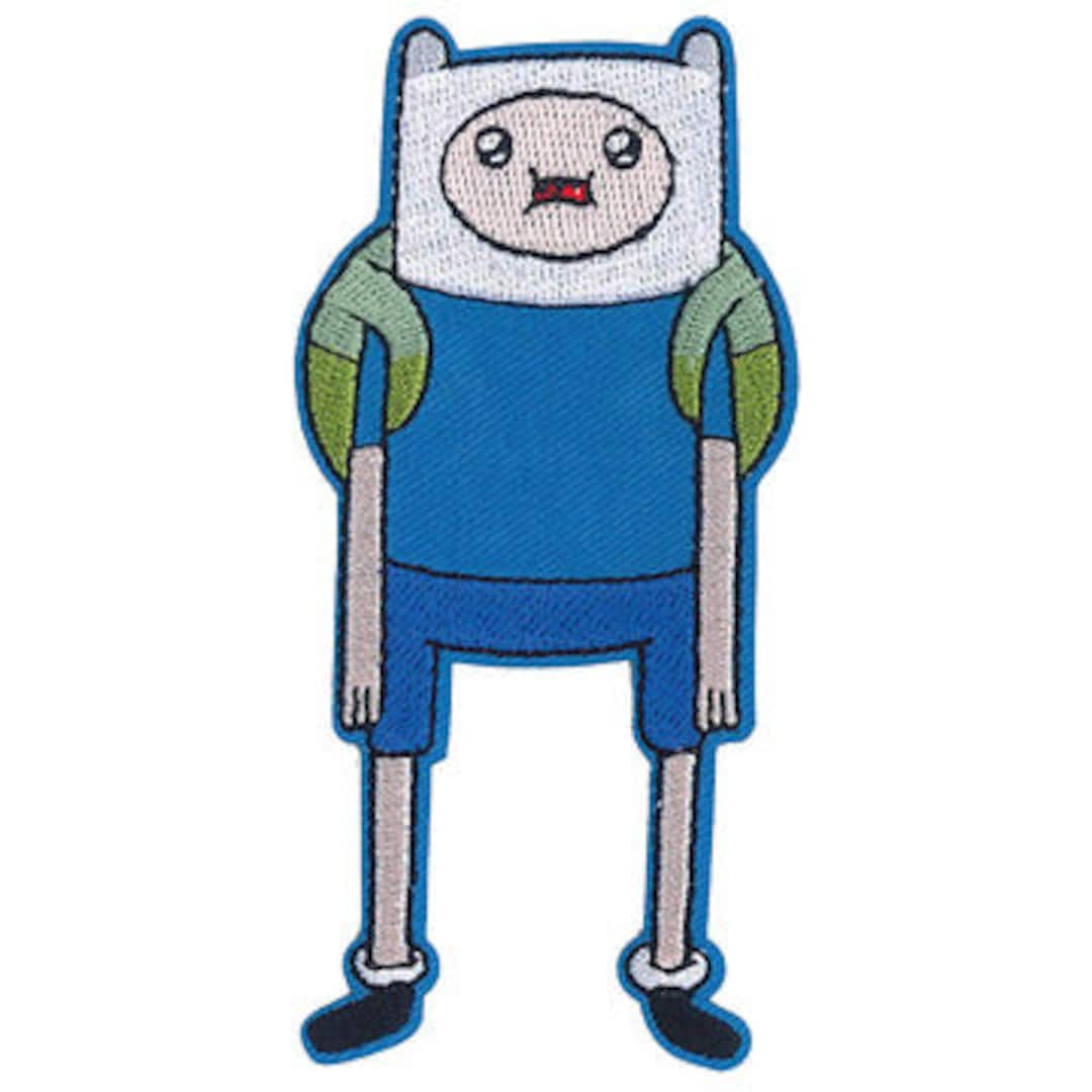 ADVENTURE TIME Finn in Awe Search Patch 2x4.25 Inch Cartoon Network ...