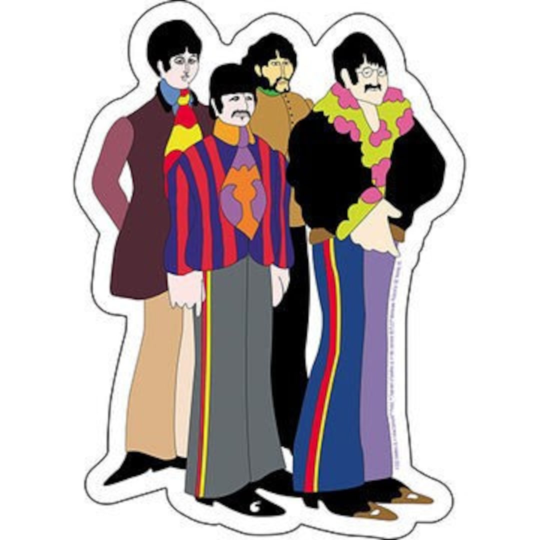 THE BEATLES Yellow Submarine Sticker Decal 5.5x4 Inch Paul John George ...