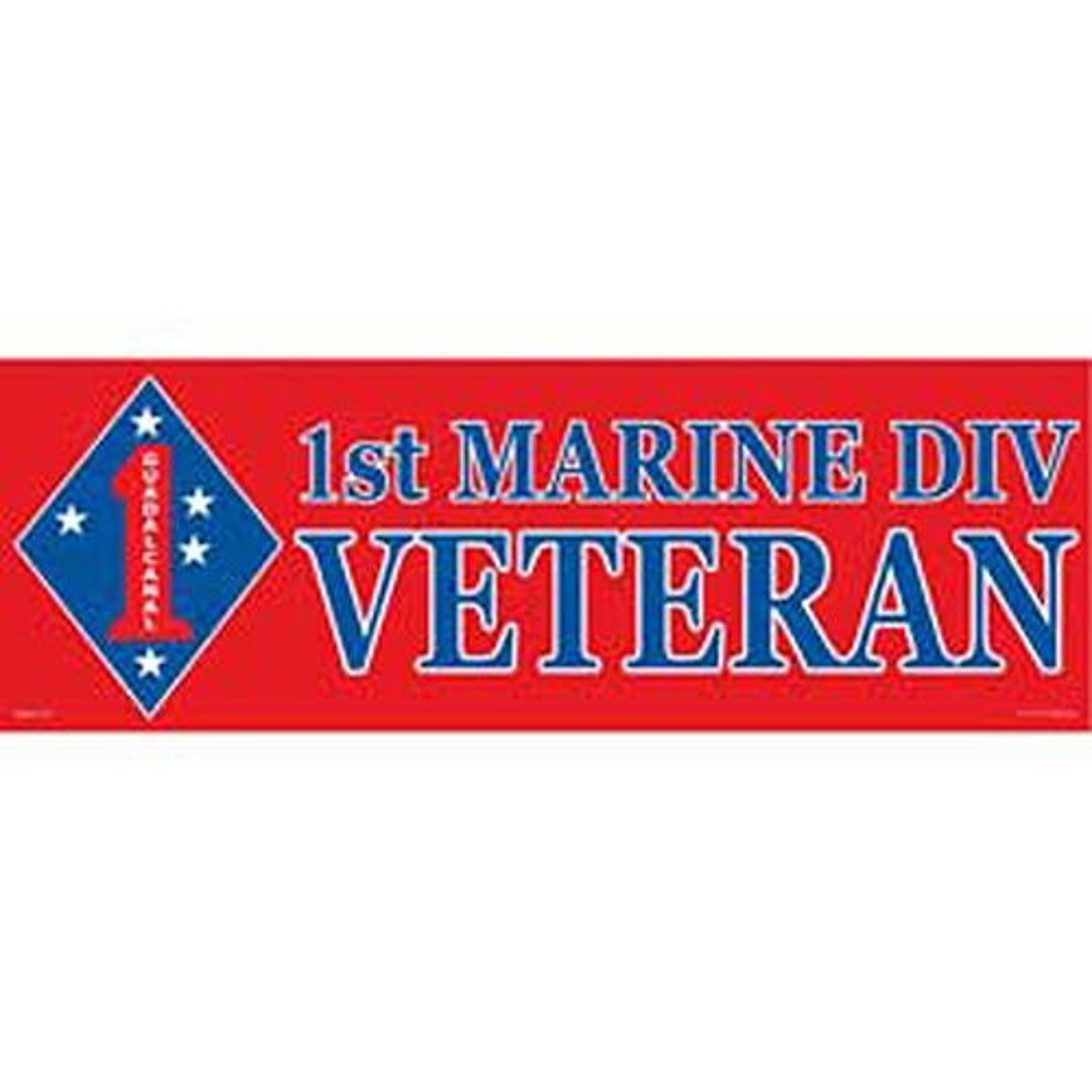 1st Marine Division Veteran Bumper Sticker Decal USMC Marines ...