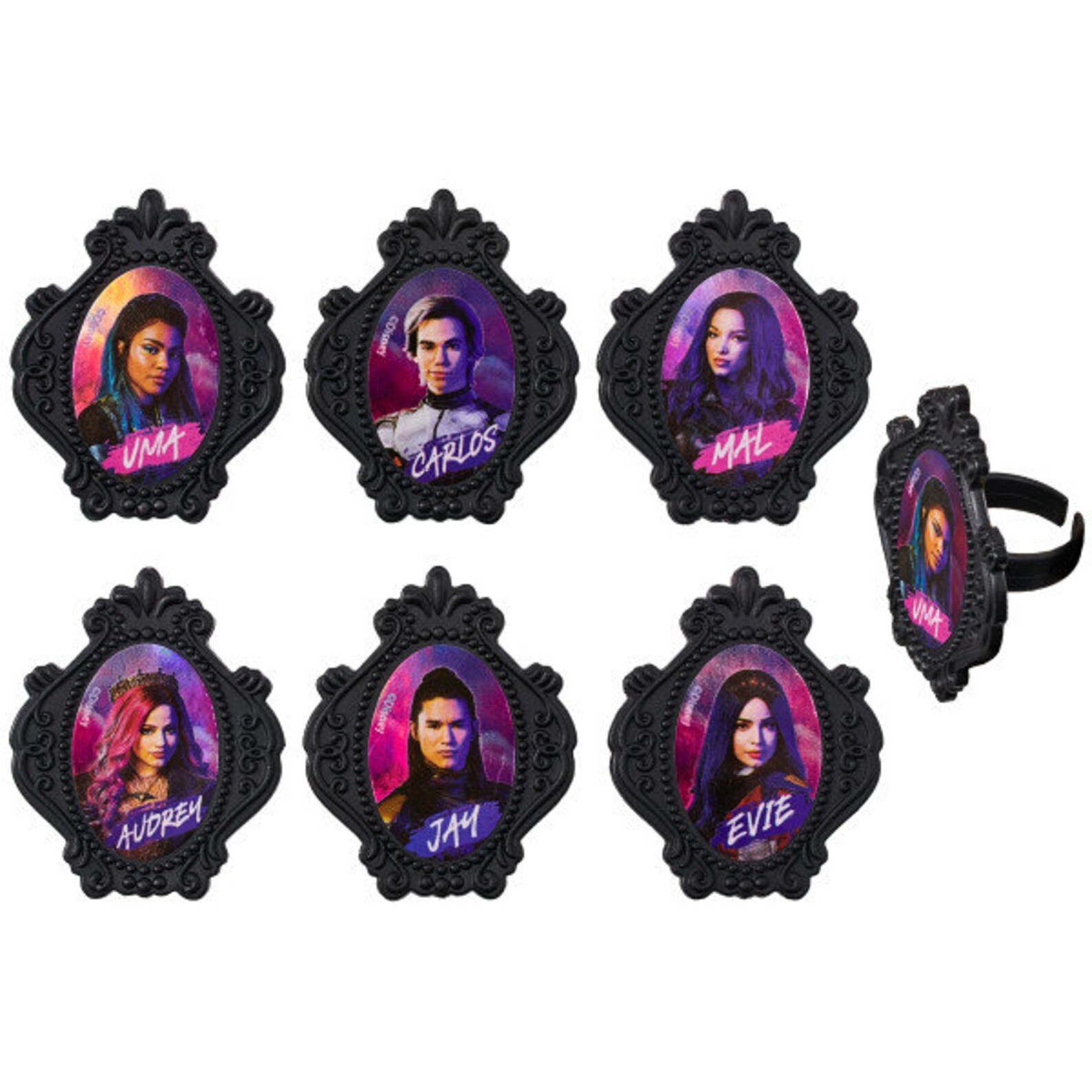 DESCENDANTS 3 Cupcake Rings 12 Carlos Evie Movie so Not - Etsy