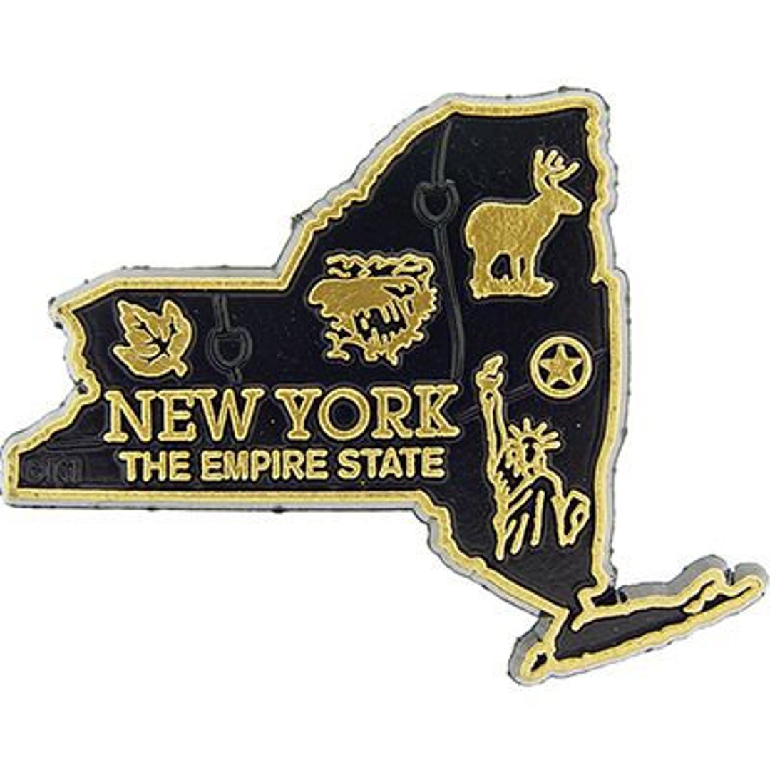 New York State Shaped Magnet Vintage Map Empire State Souvenir Flexible ...
