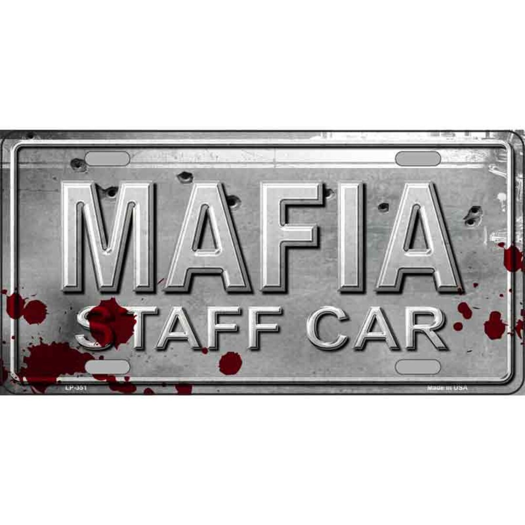MAFIA STAFF CAR Metal License Plate Sign Novelty Vanity Craft Supply - Etsy