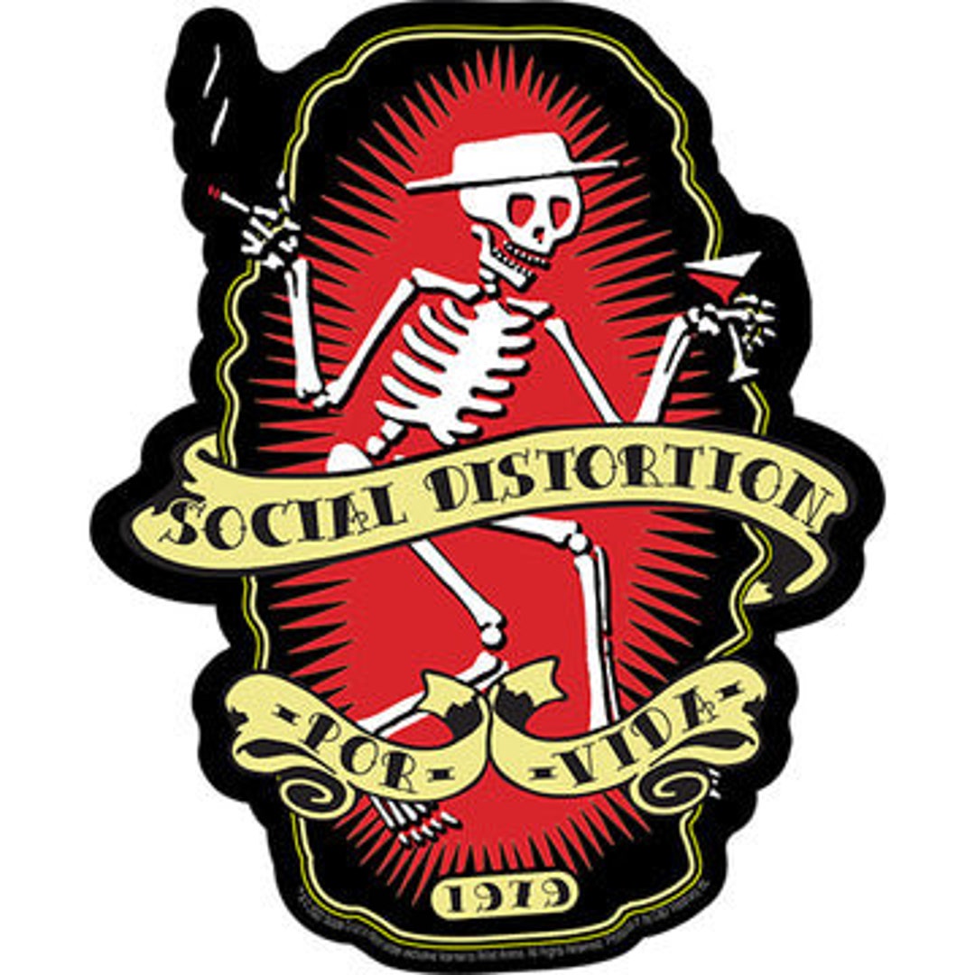 SOCIAL DISTORTION Por Vida Sticker Decal 4x5 Inch Mike Ness Punk Rock ...