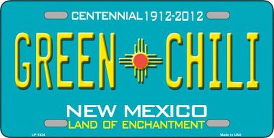 GREEN CHILI New Mexico State Background Metal License Plate - Etsy