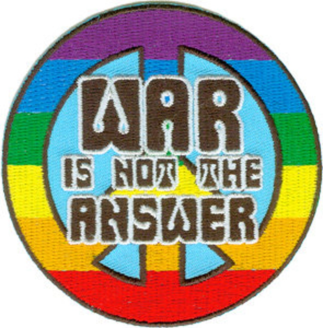 LGBTQ Peace Sign War is Not Answer Round Patch Embroidered - Etsy