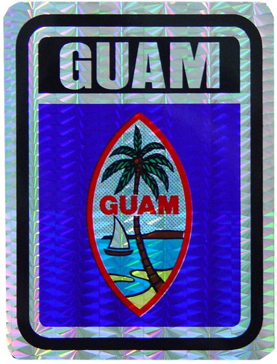 GUAM Flag Reflective Sticker Decal Country Flag Holographic | Etsy