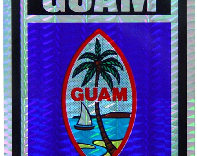 GUAM Flag Reflective Sticker Decal Country Flag Holographic Glossy - Etsy