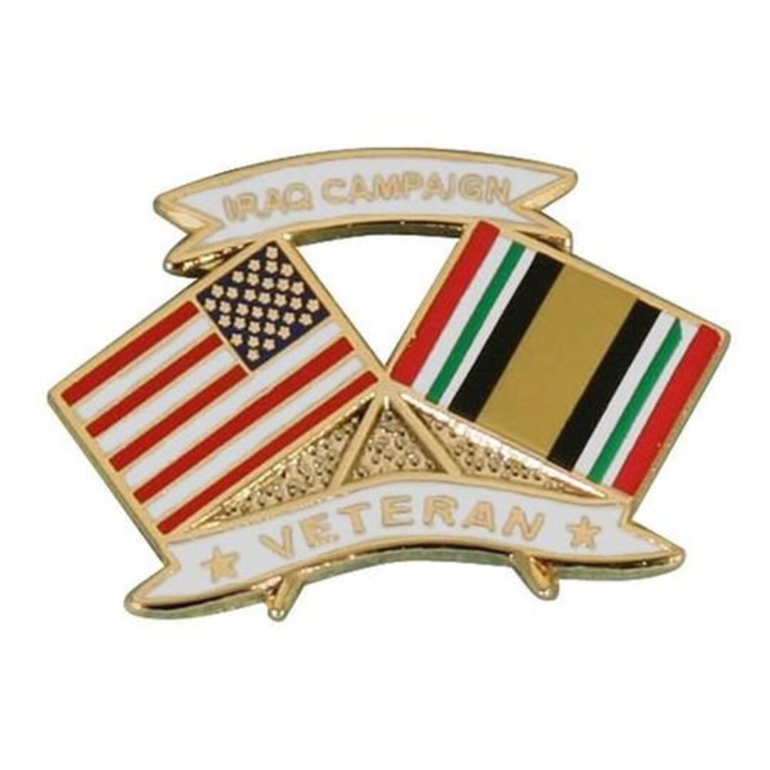IRAQ CAMPAIGN VETERAN Lapel Pin American Flag Veteran United States ...