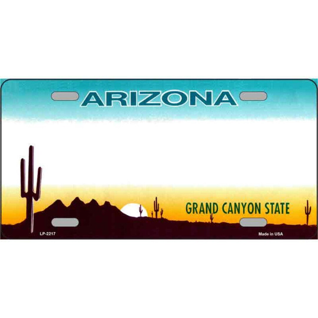 ARIZONA State Blank Background Metal License Plate Sign Novelty Vanity ...