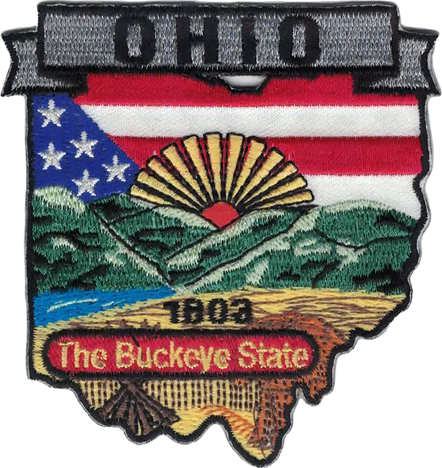 OHIO State Map Embroidered Patch Applique Buckeye State USA - Etsy