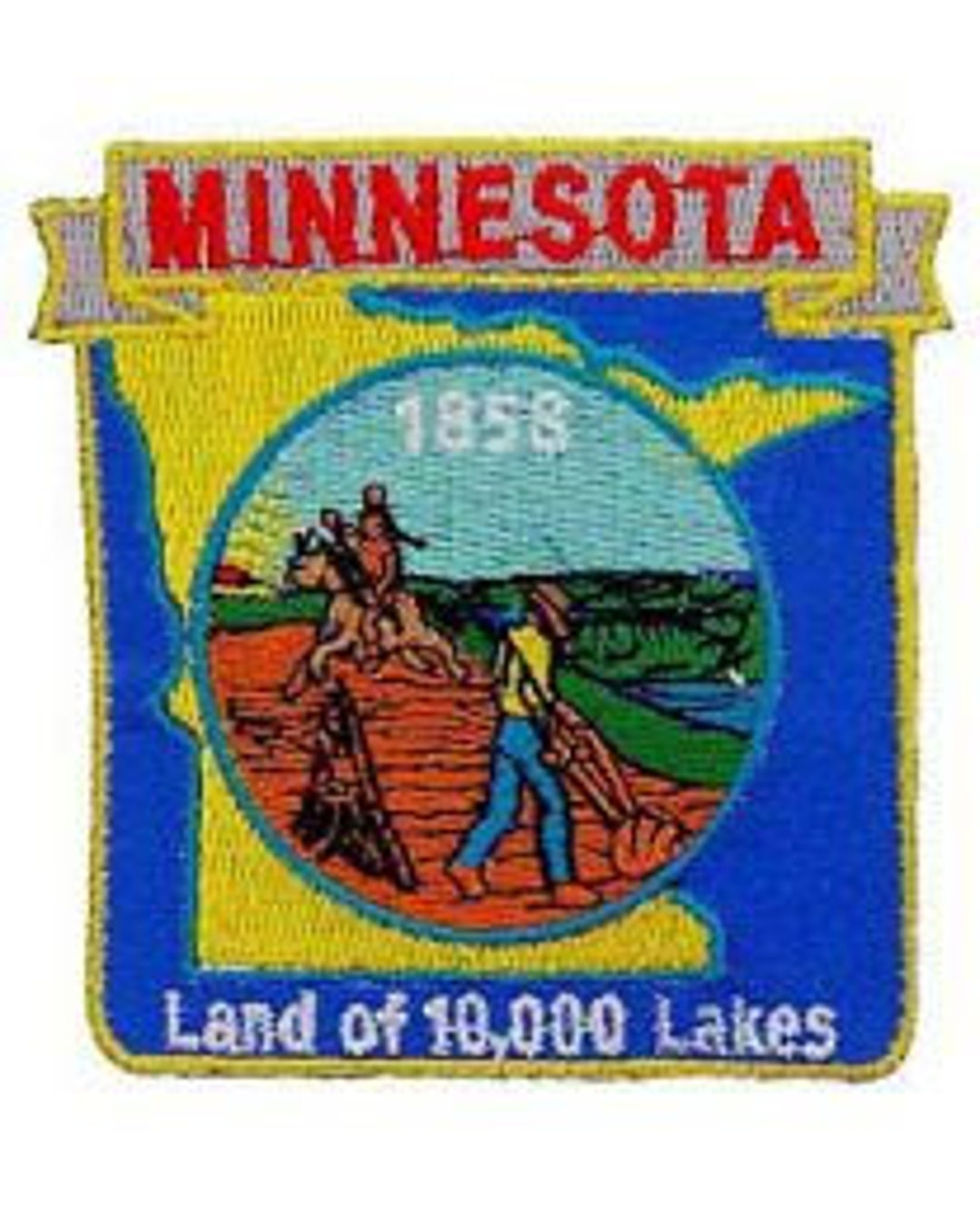 MINNESOTA State Map Embroidered Patch Applique USA United States of ...