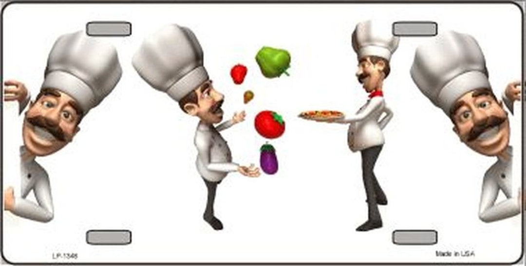 CARTOON CHEF Cooking Metal License Plate Craft Supply - Etsy Australia