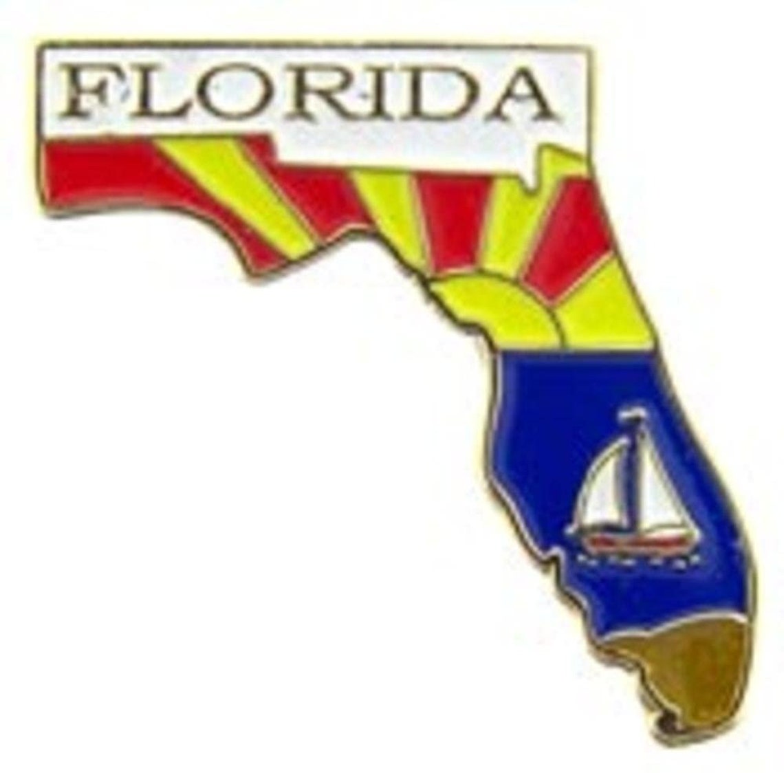 FLORIDA STATE Map Lapel Pin Enamel Pin for Backpack Tie - Etsy
