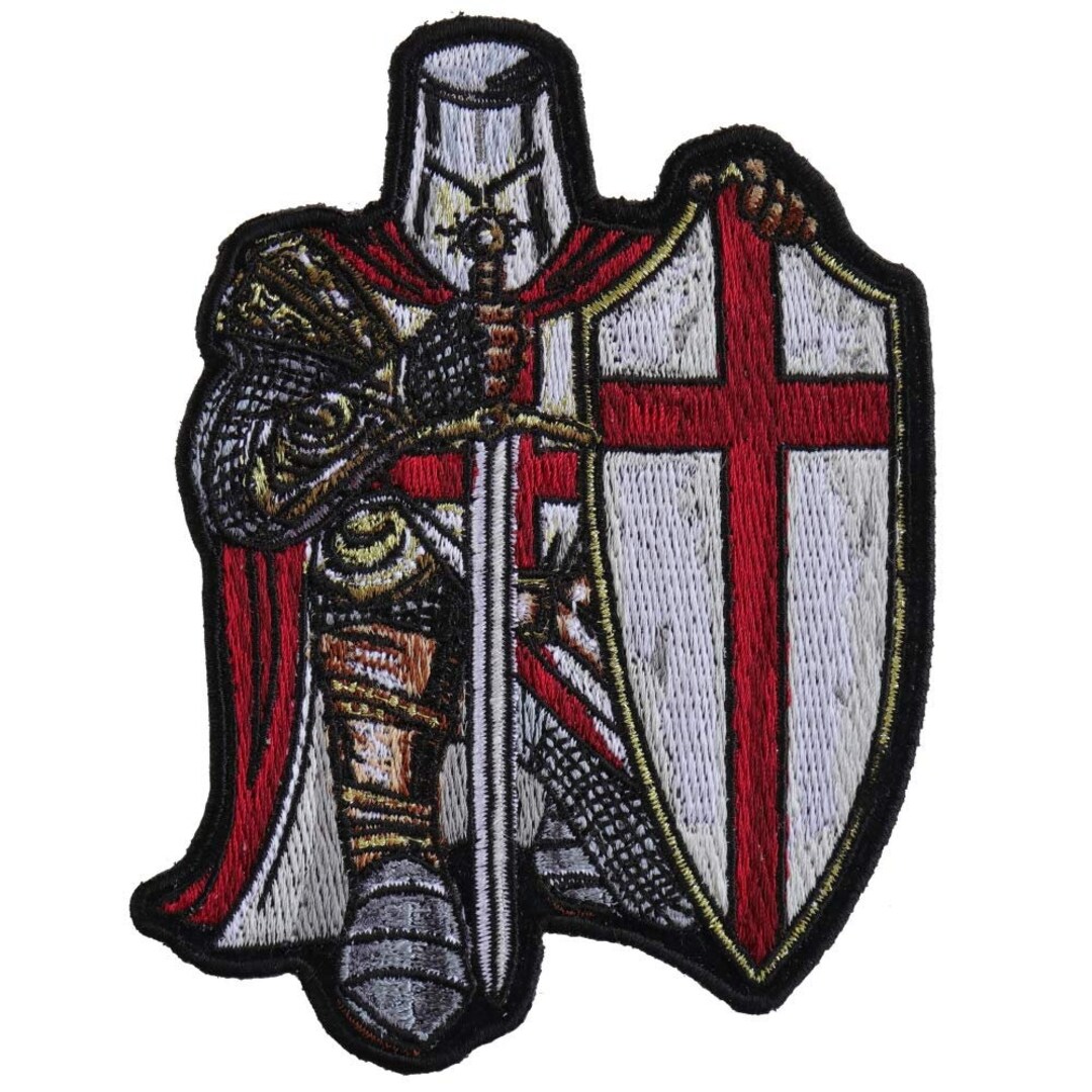 RED CRUSADER KNIGHT Small Embroidered Patch - Etsy