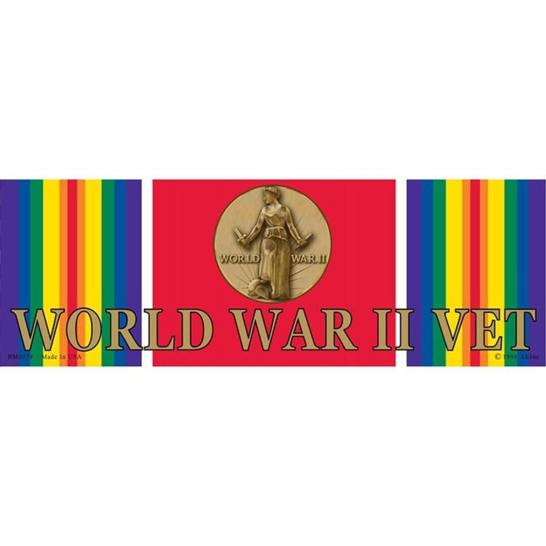 World War II Vet Bumper Sticker Decal World War 2 WWII Veteran Military ...
